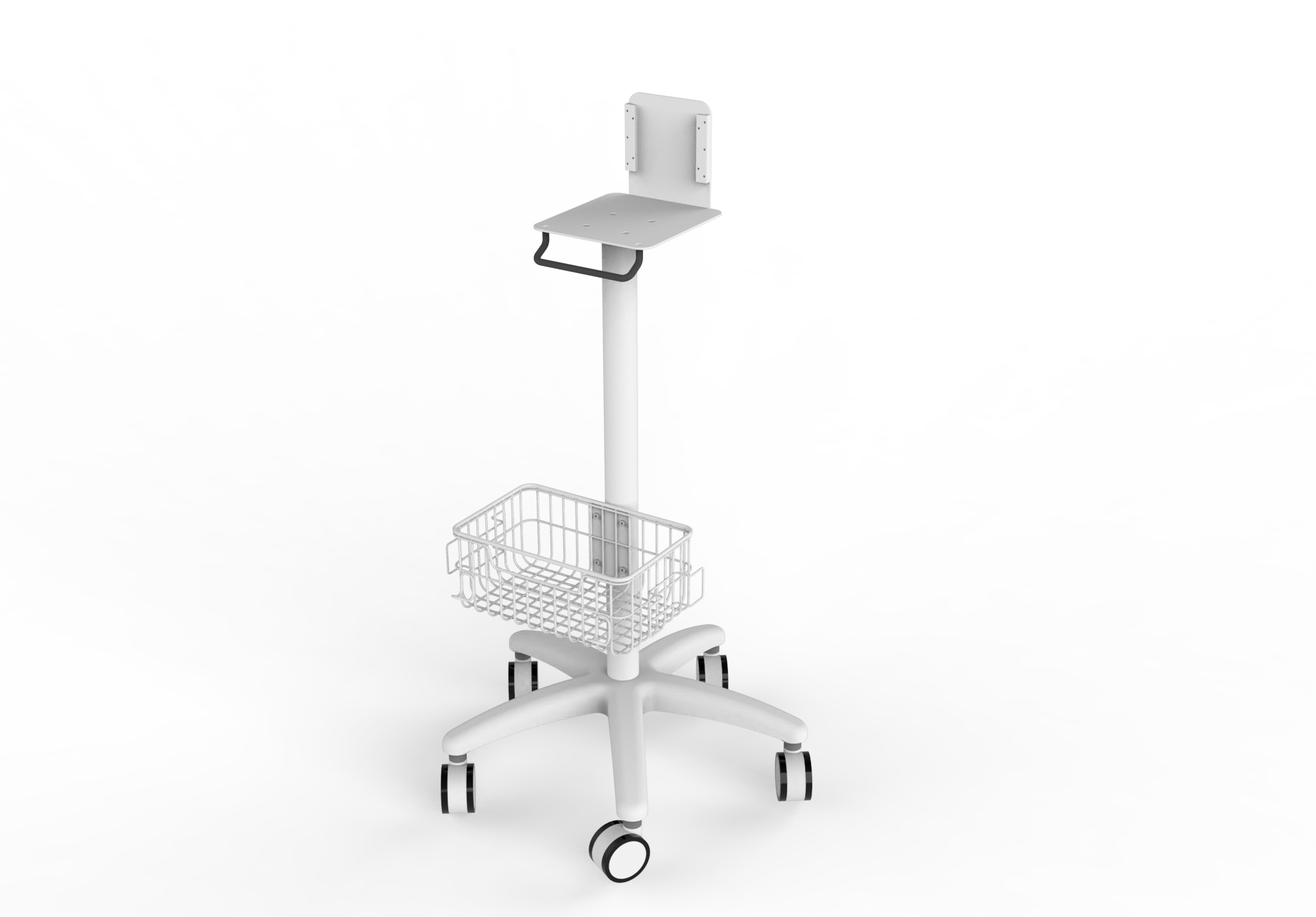 Monitor Cart With Wheels Rolling Stand For GE Corometrics 170 Series